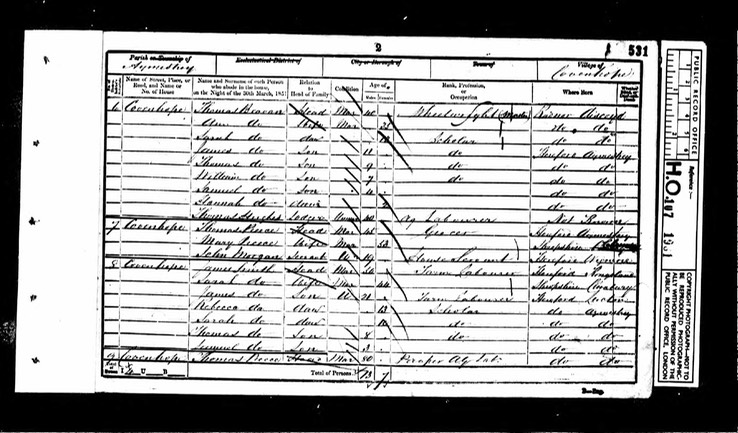Birth 1832 John Morgan twin possible son Mary Morgan living with Preece ...
