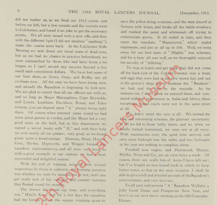 Military 1913 Thomas Bell and A Squadron at Norwich page 2 | Family ...